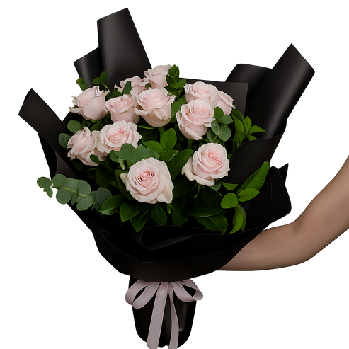 12 Pink Roses Bouquet Sydney | Romantic Pink Roses Delivery – Inbloom ...